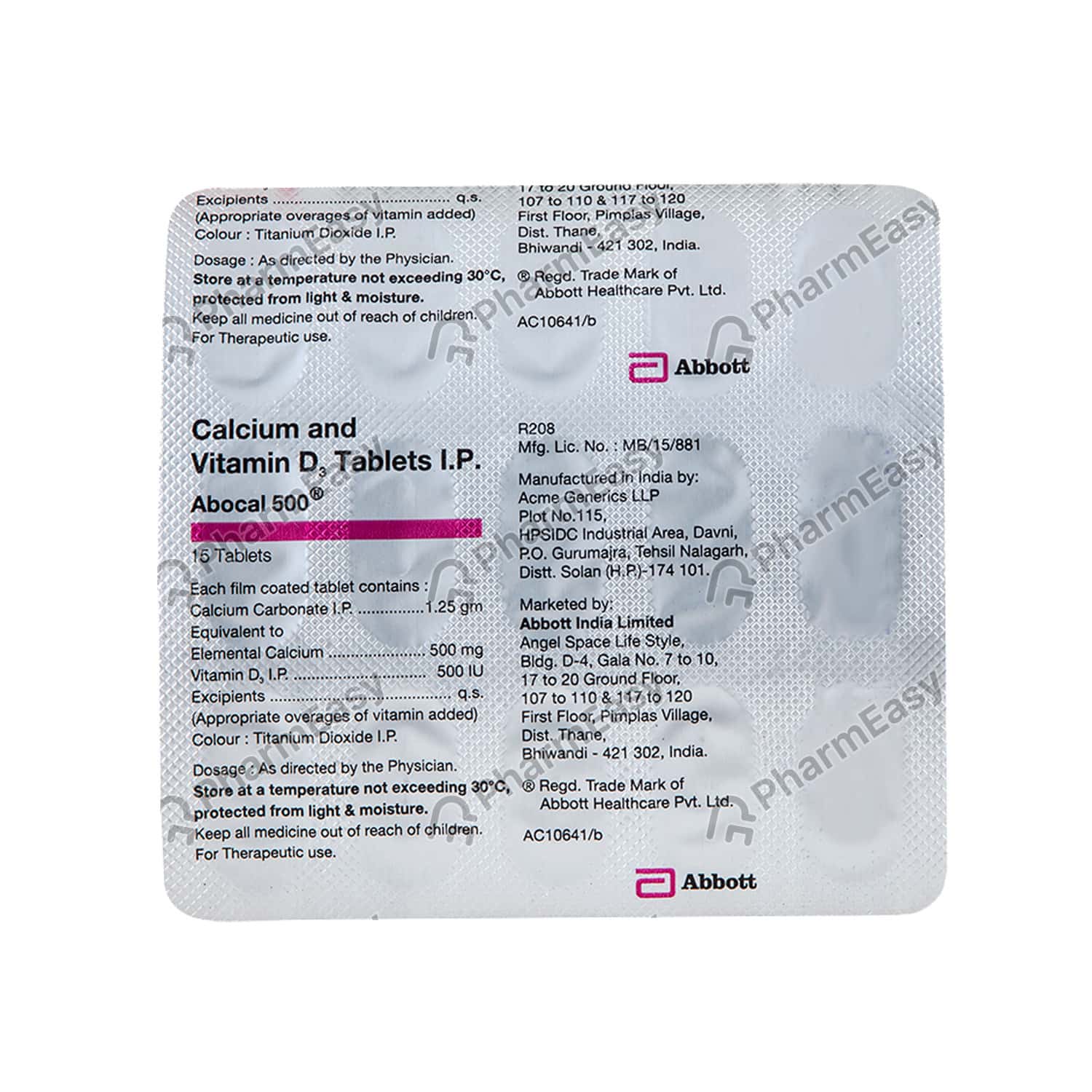 Abocal 500mg Tablet - Uses, Side Effects, Dosage, Composition & Price ...