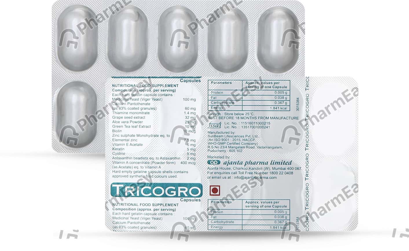 Buy TRICOGRO STRIP OF 10 CAPSULES Online & Get Upto 60% OFF at PharmEasy