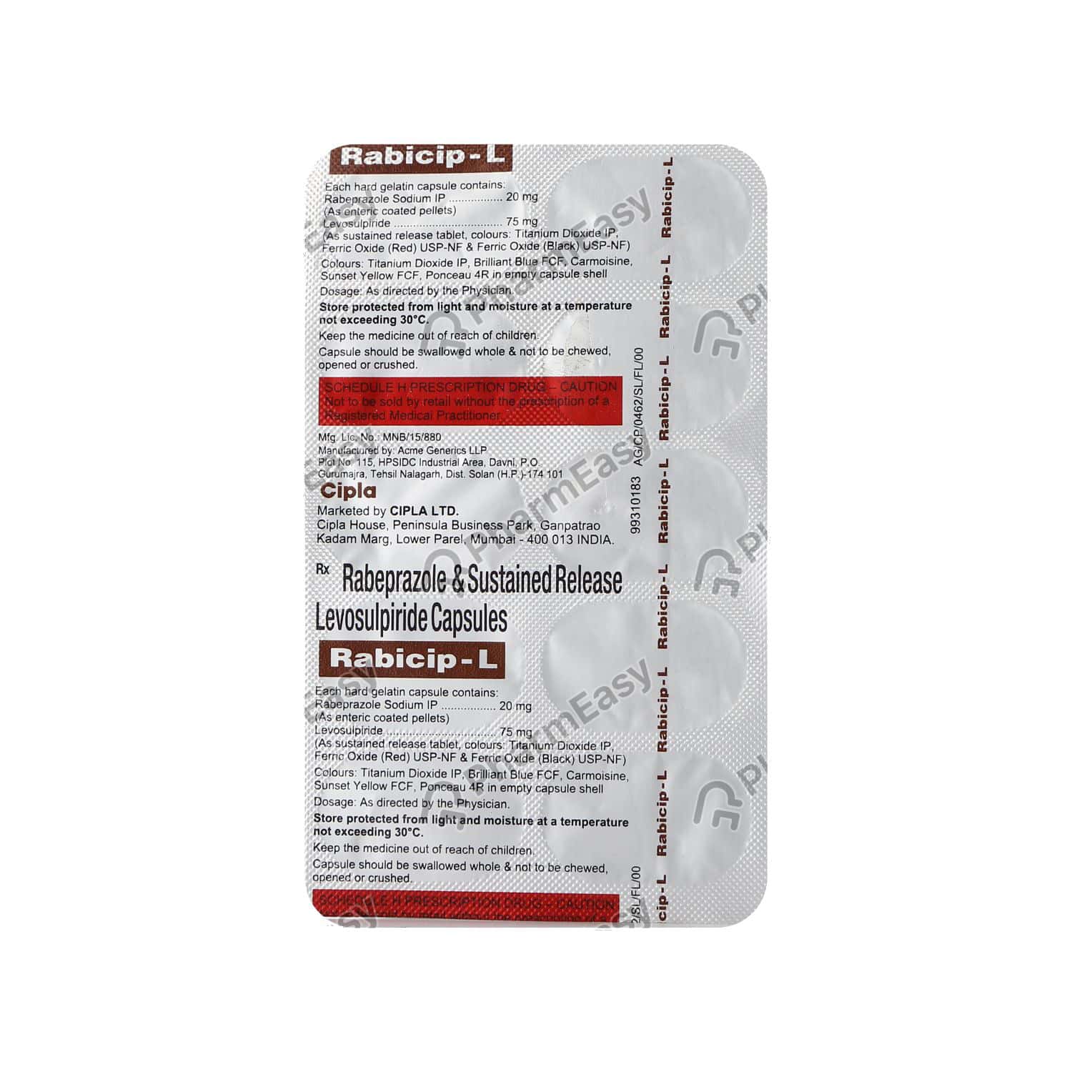 Rabicip L Capsule - Uses, Side Effects, Dosage, Composition & Price ...