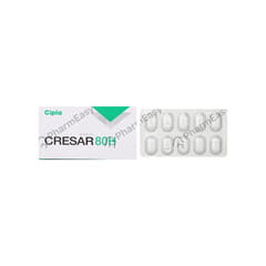 Cresar H 80mg Tablet - Uses, Side Effects, Dosage, Composition & Price ...