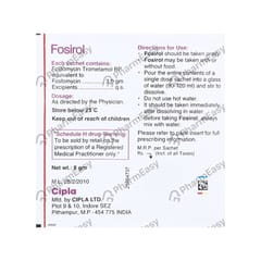 Fosirol 3 GM Oral Powder (8) - Uses, Side Effects, Dosage, Composition & Price | PharmEasy