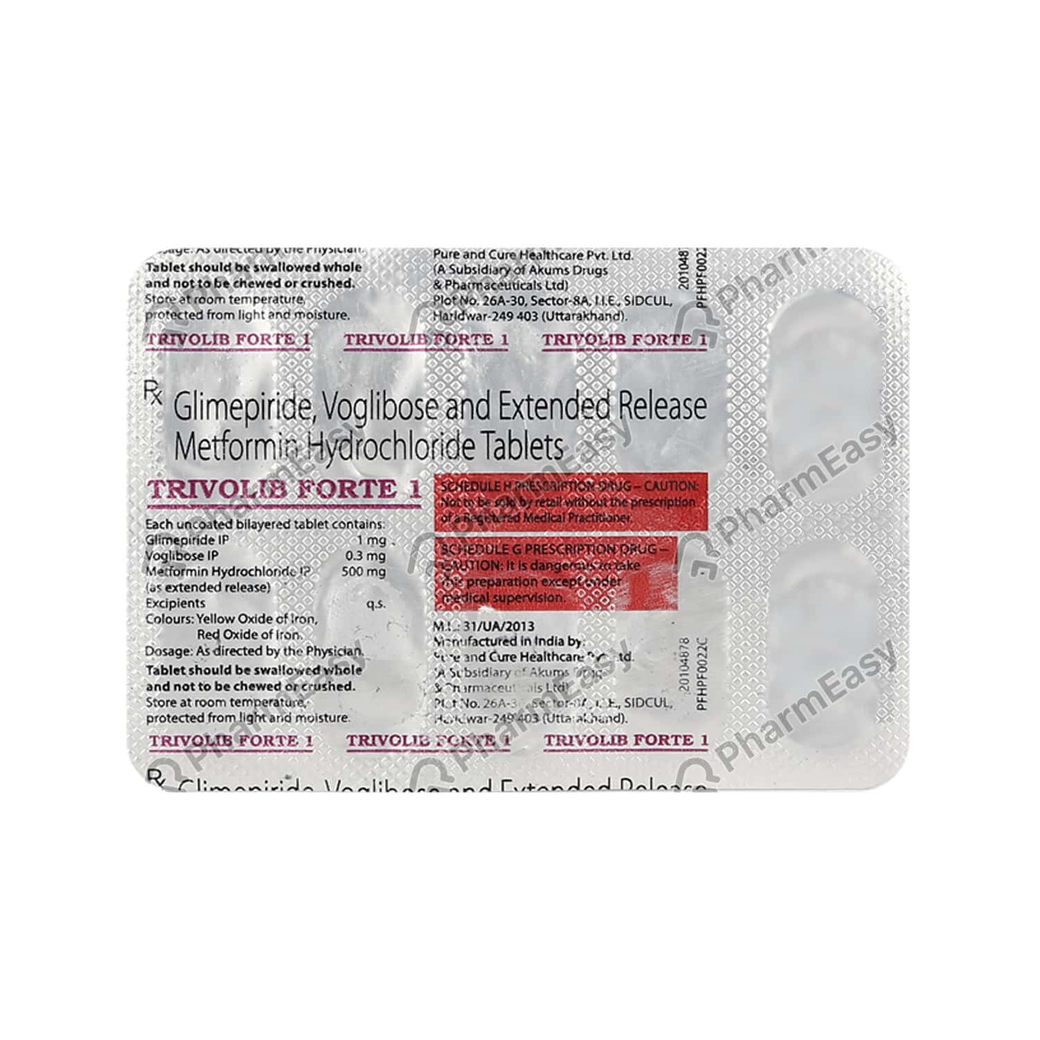 Buy Trivolib Forte 1mg Tablet Online at Flat 18% OFF* | PharmEasy