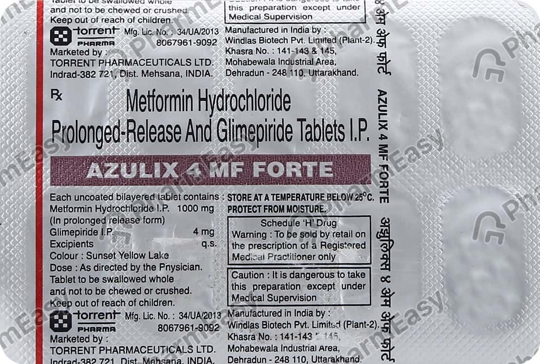 Azulix Mf Forte 4mg Strip Of 10 Tablets: Uses, Side Effects, Price ...