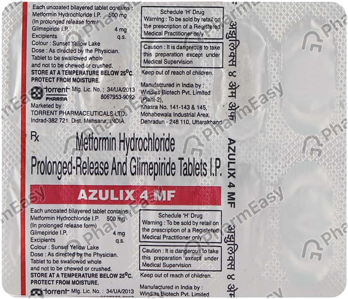 Azulix Mf 4mg Tablet: Uses, Side Effects, Price & Dosage | PharmEasy