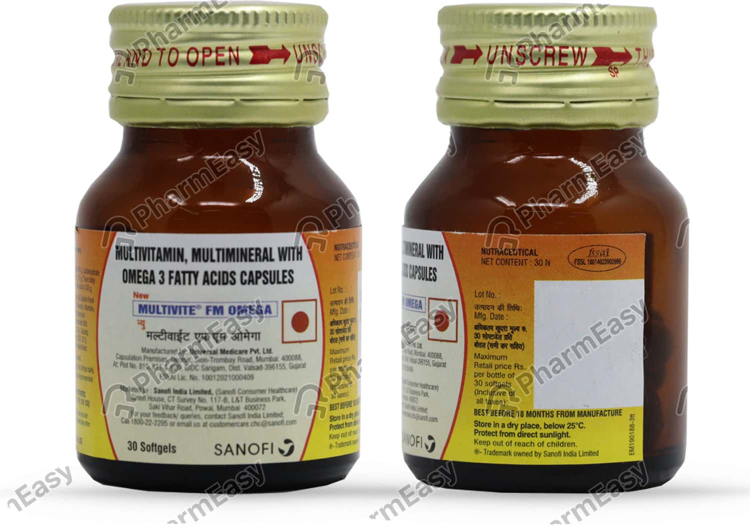 Multivite Fm Omega Bottle Of 30 Capsules: Uses, Side Effects, Price ...