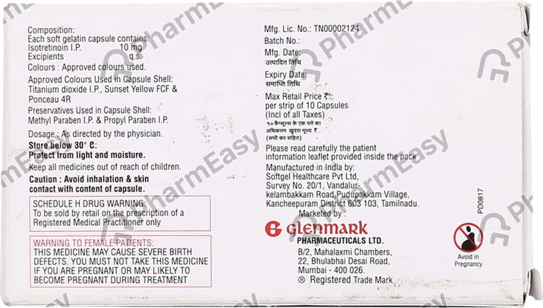 D Acne I 10 MG Capsule (10): Uses, Side Effects, Price & Dosage | PharmEasy