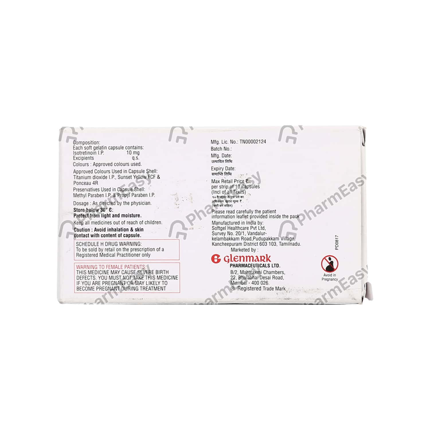 D Acne I 10 MG Capsule (10) - Uses, Side Effects, Dosage, Composition ...