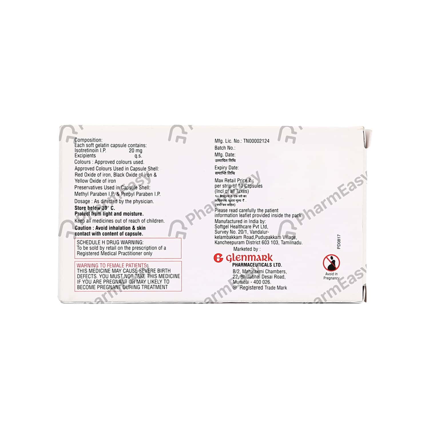 D Acne I 20 MG Capsule (10) - Uses, Side Effects, Dosage, Composition ...