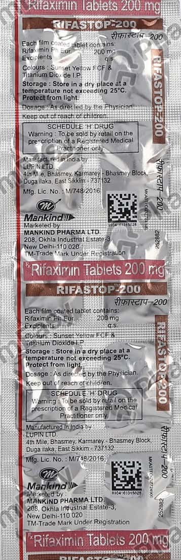 Rifastop 200 MG Tablet (10): Uses, Side Effects, Price & Dosage | PharmEasy