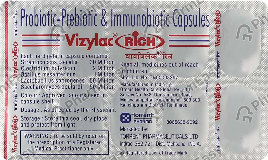 Buy VIZYLAC RICH STRIP OF 10 CAPSULES Online & Get Upto 60% OFF at ...