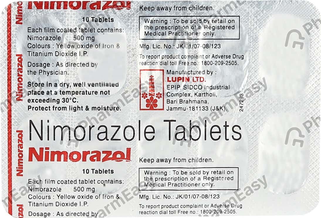 Buy Nimorazol 500 MG Tablet (10) Online at Flat 15% OFF | PharmEasy