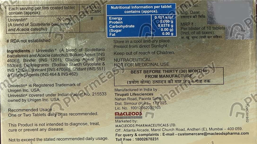 Buy Macvestin 500 MG Tablet (10) Online at Flat 15% OFF | PharmEasy