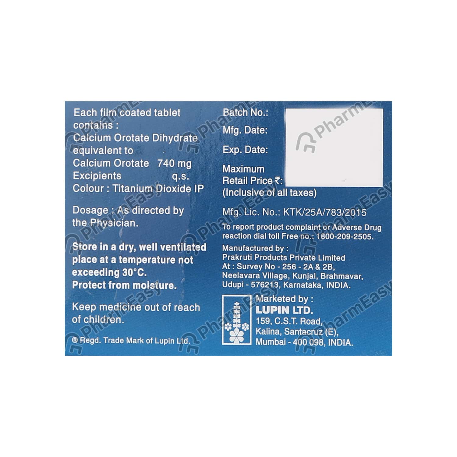 Checal 740 MG Tablet (10) - Uses, Side Effects, Dosage, Composition ...