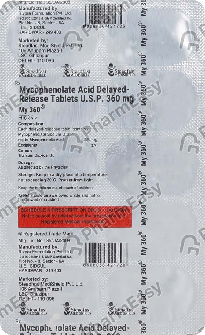 My 360 MG Tablet (10): Uses, Side Effects, Price & Dosage | PharmEasy
