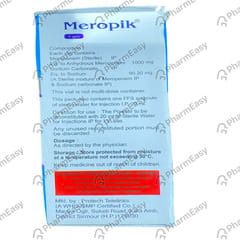 Meropik 1000 MG Powder For Injection (1): Uses, Side Effects, Price ...