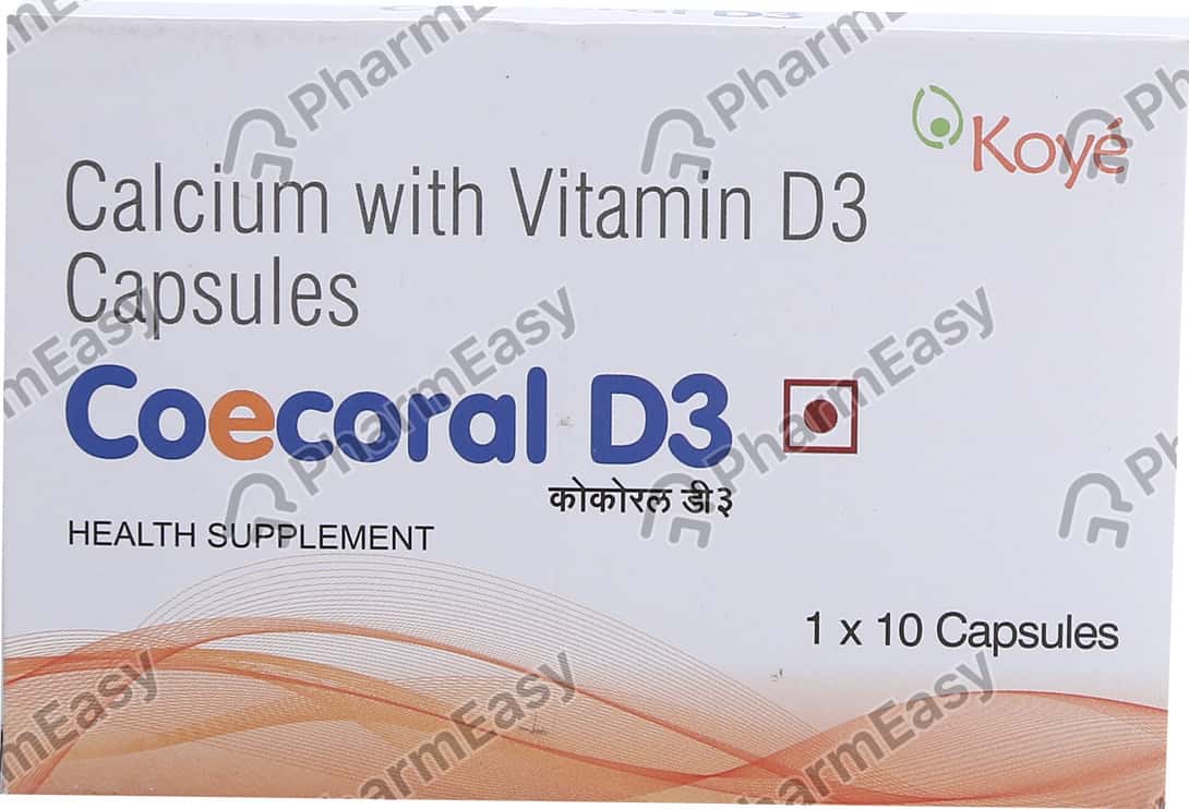 Coecoral D3 Strip Of 10 Capsules: Uses, Side Effects, Price & Dosage ...