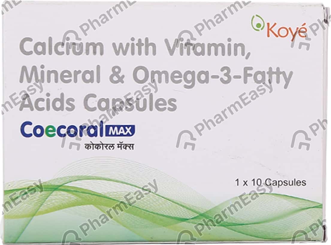 Buy Coecoral Max Strip Of 10 Capsules Online & Save Up to 24% at PharmEasy
