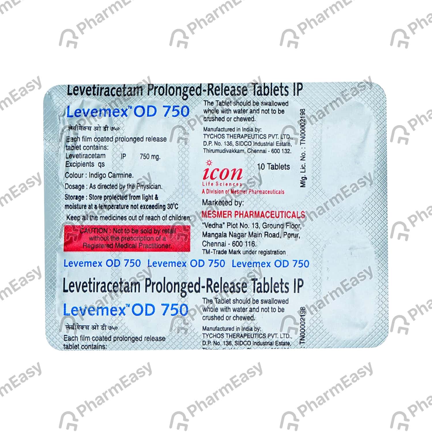 Levemex Od 750 MG Tablet (10): Uses, Side Effects, Price & Dosage ...