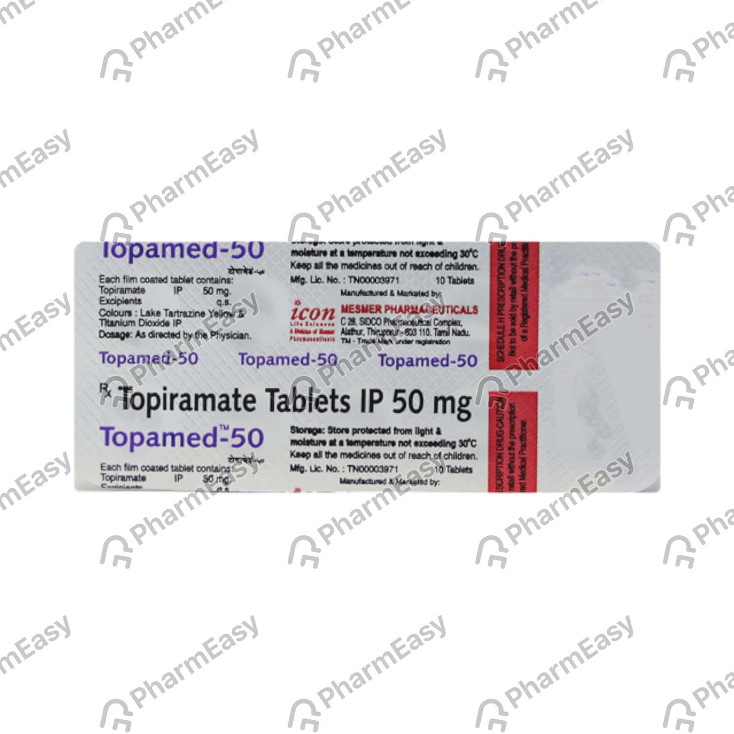 Topamed 50 MG Tablet (10): Uses, Side Effects, Price & Dosage | PharmEasy