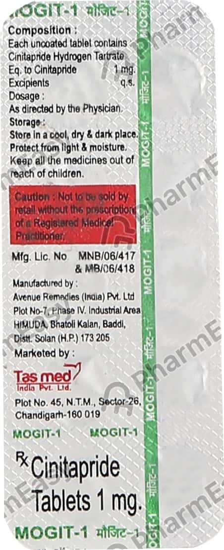 Mogit 1 MG Tablet (10): Uses, Side Effects, Price & Dosage | PharmEasy