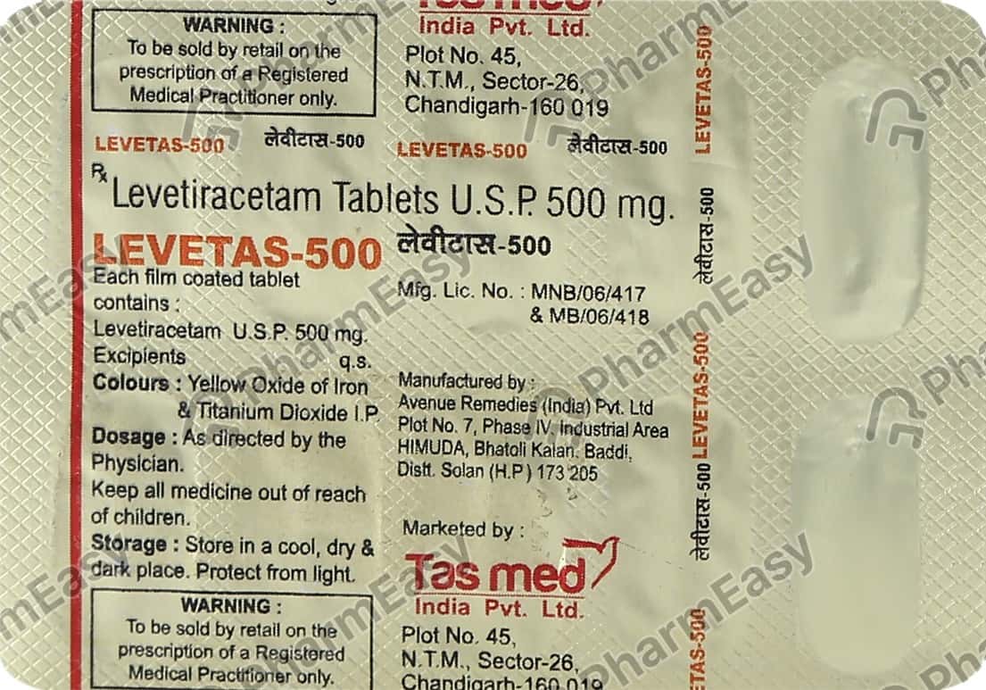 Levetas 500 MG Tablet (10): Uses, Side Effects, Price & Dosage | PharmEasy