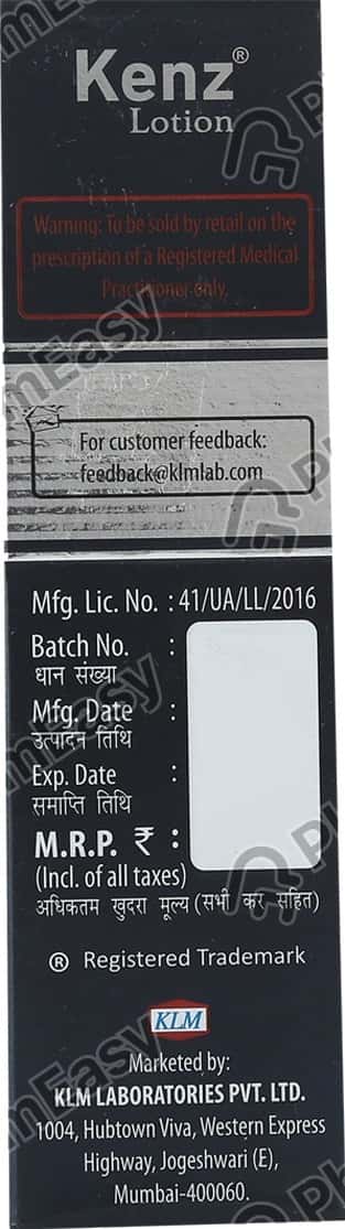 Kenz 2 % Lotion (60): Uses, Side Effects, Price & Dosage | PharmEasy