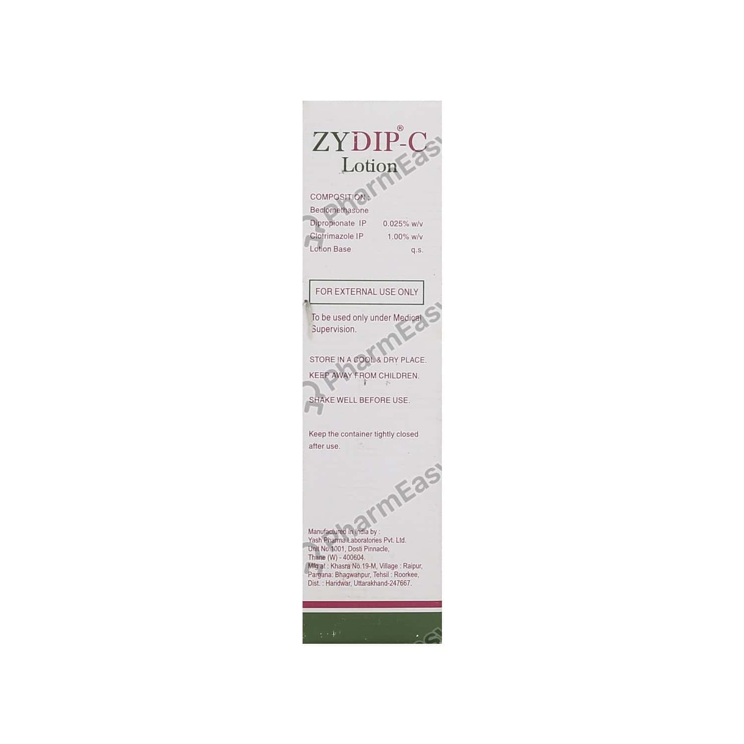 Zydip C Bottle Of 30ml Lotion - Uses, Side Effects, Dosage, Composition ...