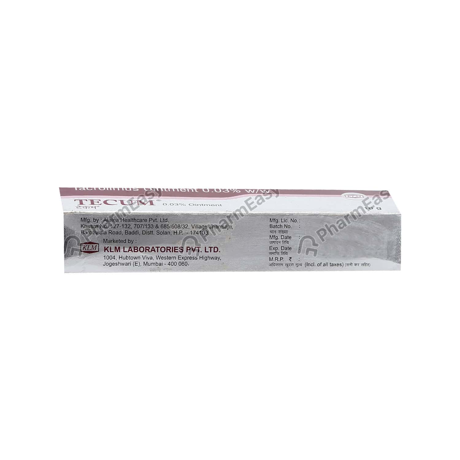 Buy Tecum 0.03 % Ointment (10) Online at Flat 18% OFF* | PharmEasy