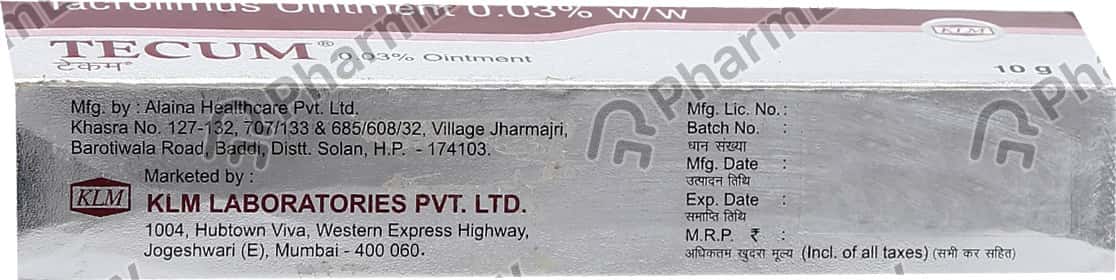 Tecum 0.03 %W/W Ointment (10): Uses, Side Effects, Price & Dosage ...