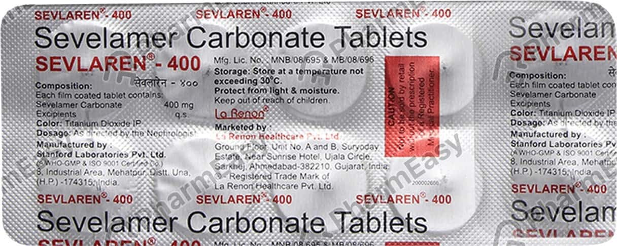 Sevlaren 400 MG Tablet (10): Uses, Side Effects, Price & Dosage | PharmEasy