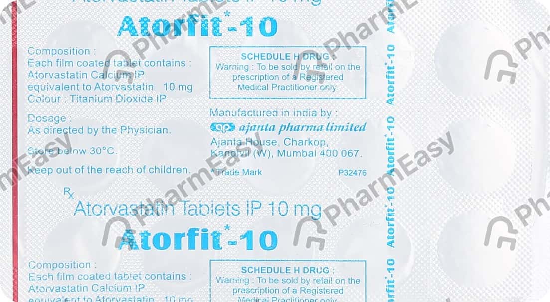 Atorfit 10 MG Tablet (15): Uses, Side Effects, Price & Dosage | PharmEasy