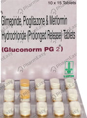 Gluconorm Pg 2mg Strip Of 15 Tablets: Uses, Side Effects, Price ...