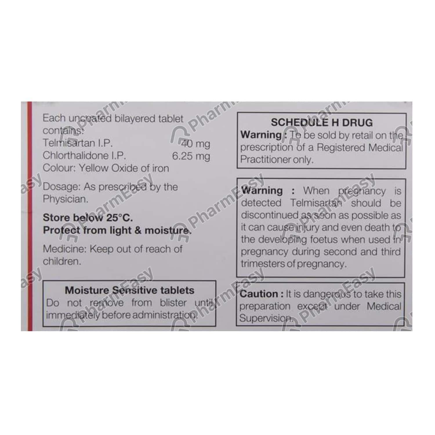 Telpres Ct 40/6.25mg Strip Of 10 Tablets: Uses, Side Effects, Price ...