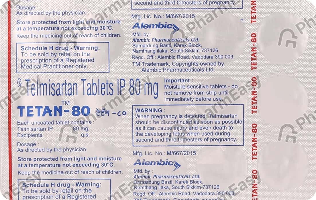 Tetan 80 MG Tablet (15): Uses, Side Effects, Price & Dosage | PharmEasy