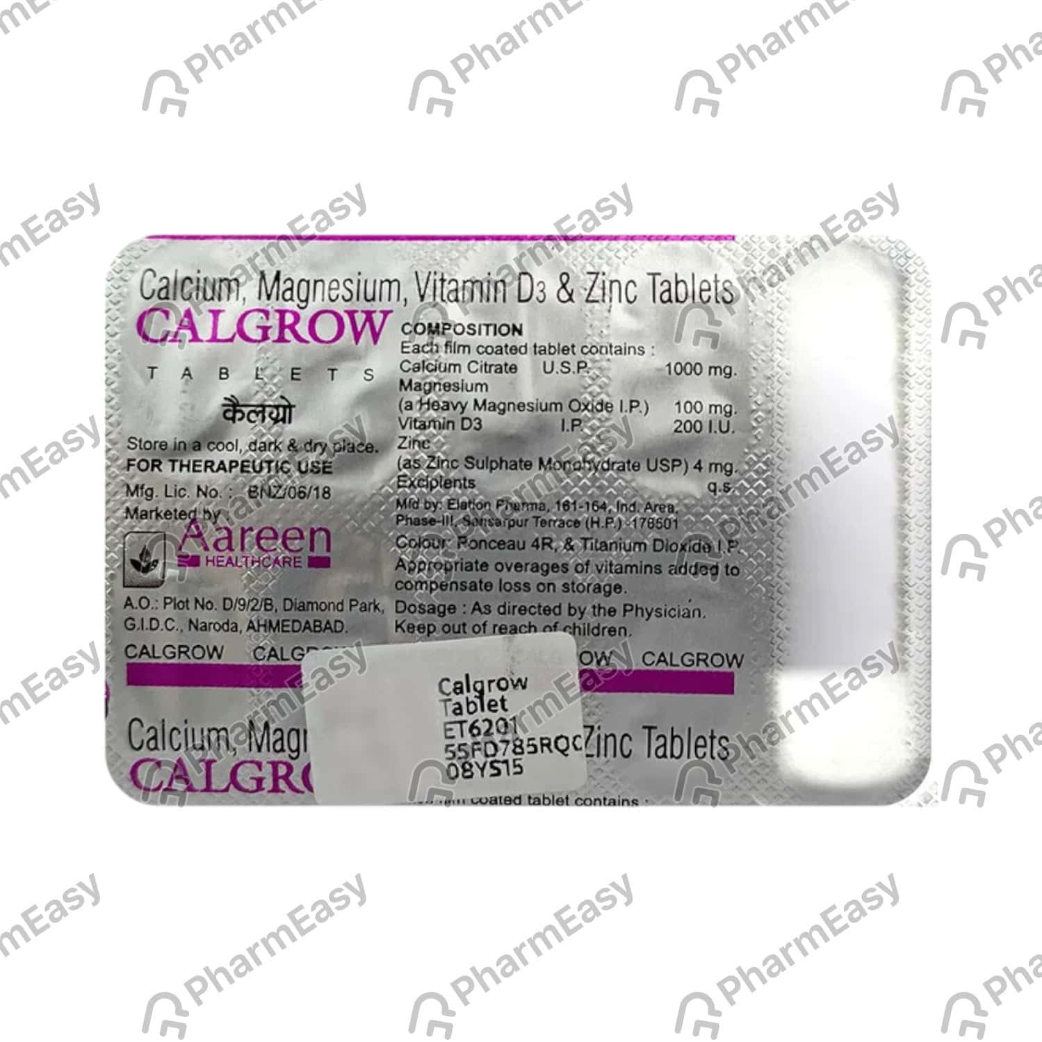 Calgrow Strip Of 10 Tablets: Uses, Side Effects, Price & Dosage | PharmEasy