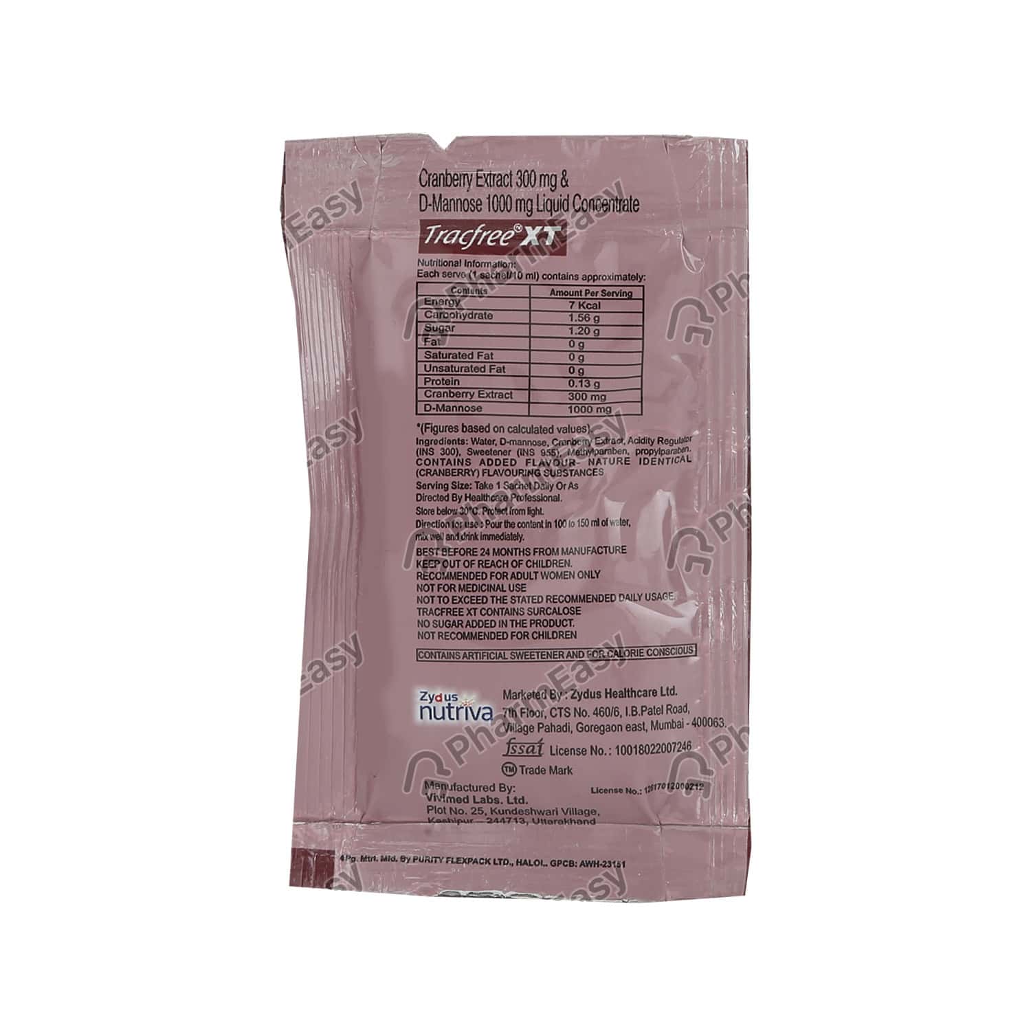 Buy Tracfree Xt Sf Sachet 10ml Online at Flat 18% OFF* | PharmEasy