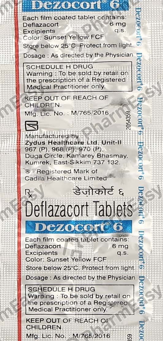 Dezocort 6 MG Tablet (10): Uses, Side Effects, Price & Dosage | PharmEasy