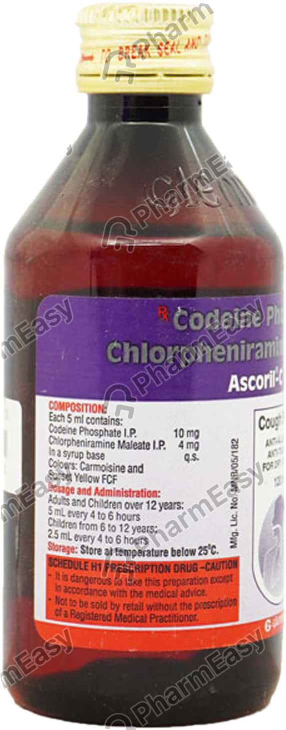 Buy Ascoril C Syrup Big 120ml Online at Flat 15% OFF | PharmEasy
