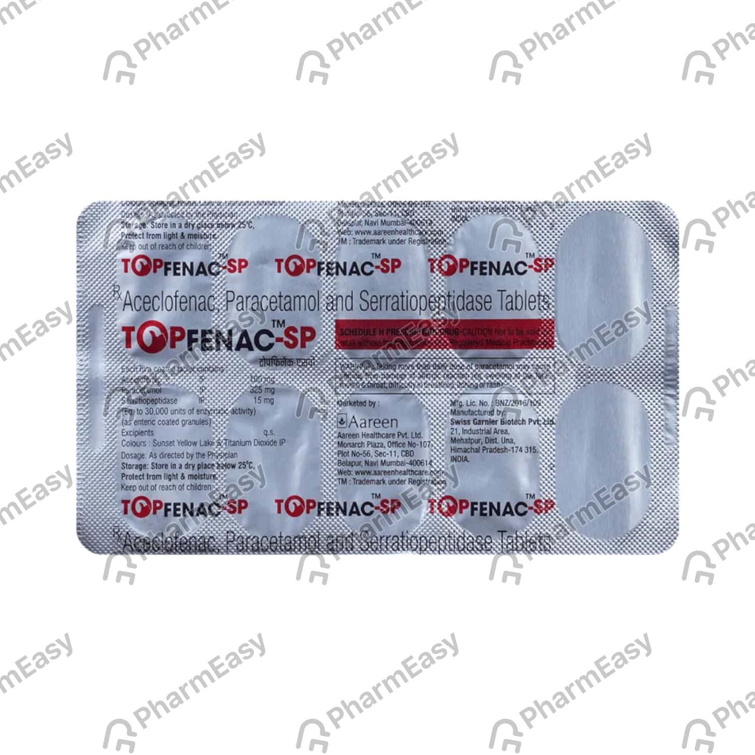 Topfenac Sp Strip Of 10 Tablets: Uses, Side Effects, Price & Dosage ...