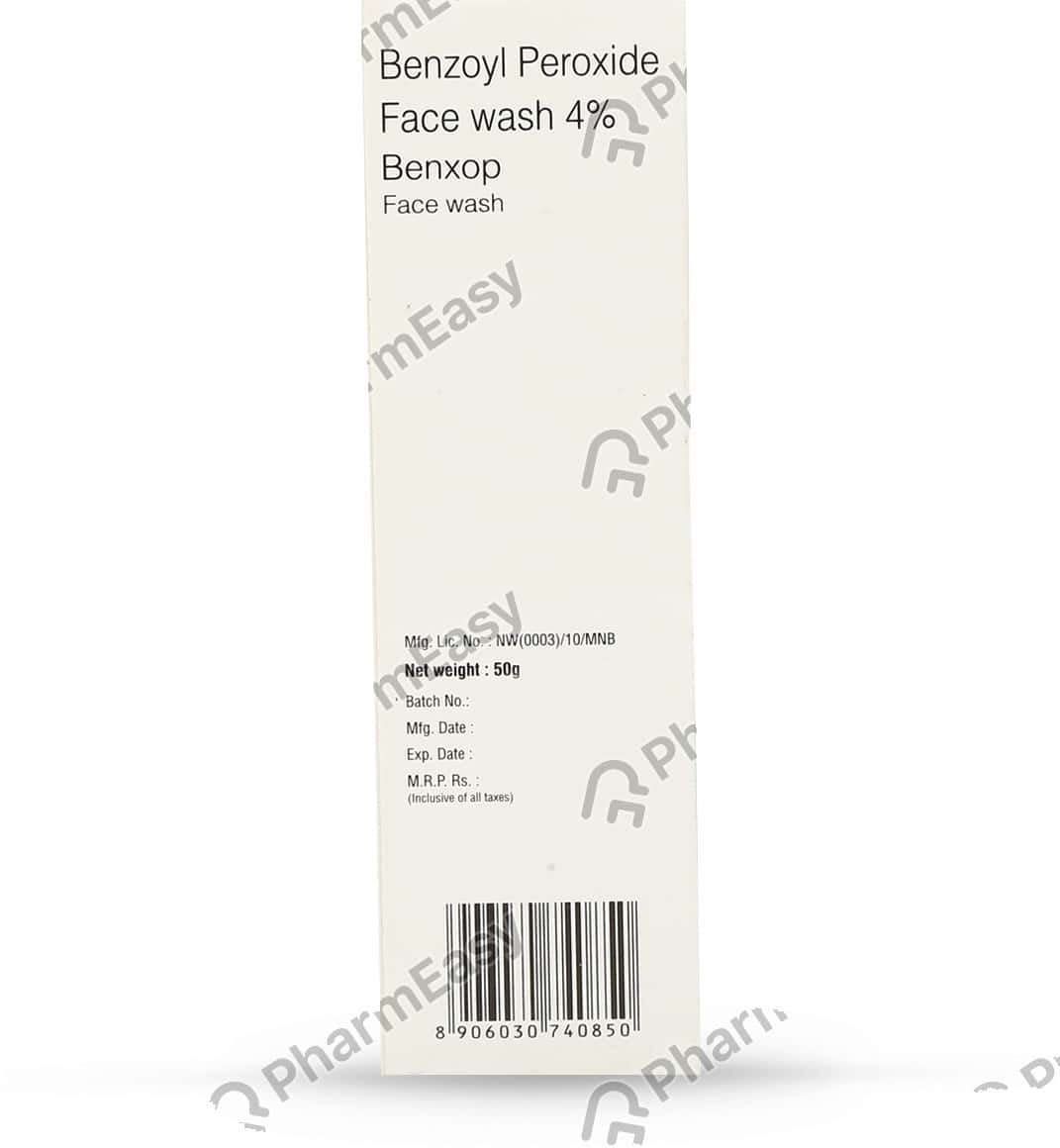 Benxop 4 % Face Wash (50): Uses, Side Effects, Price & Dosage | PharmEasy