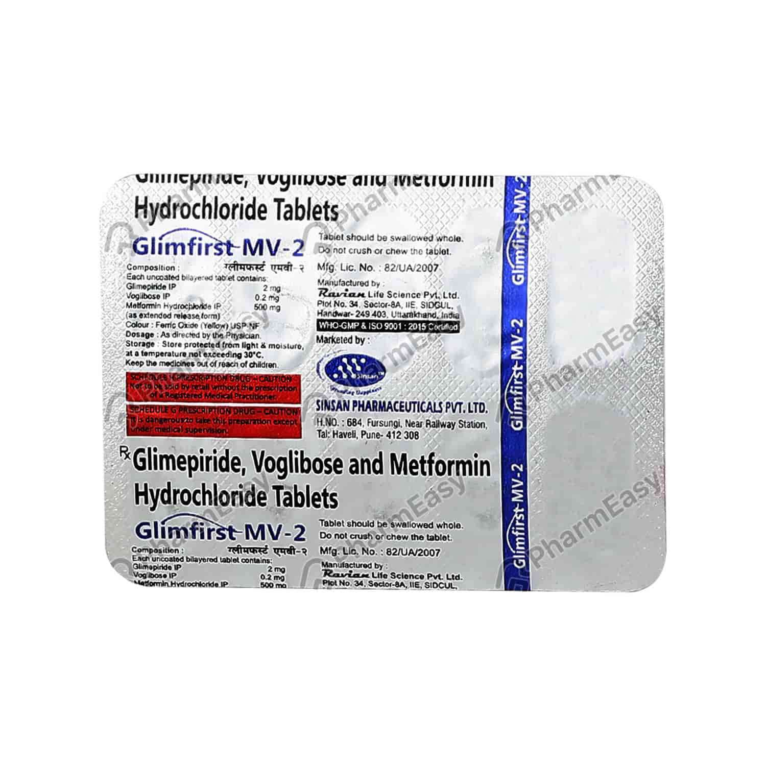Buy Glimfirst Mv2 Tab Online at flat 15% off | PharmEasy