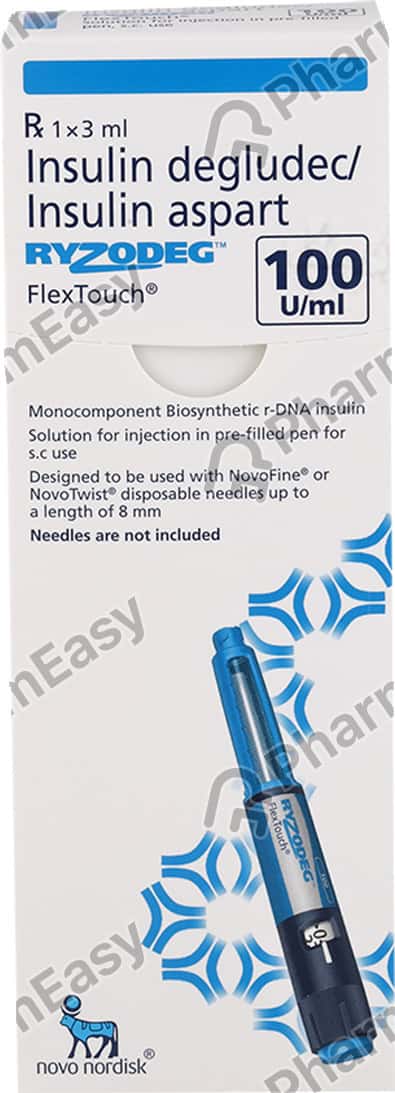 Ryzodeg Flextouch 100iu Pre Filled Pen Of 3ml Solution For Injection ...