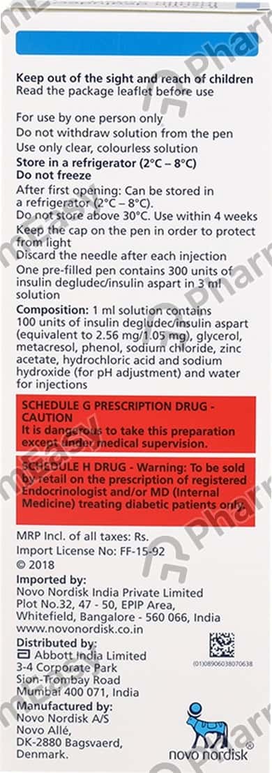 Buy Ryzodeg Flextouch 100 IU/ML Solution For Injection (3) Online at ...