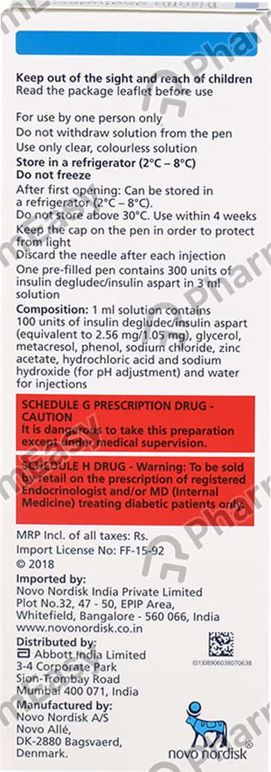 Buy Ryzodeg Flextouch 100 IU/ML Solution For Injection (3) Online at ...