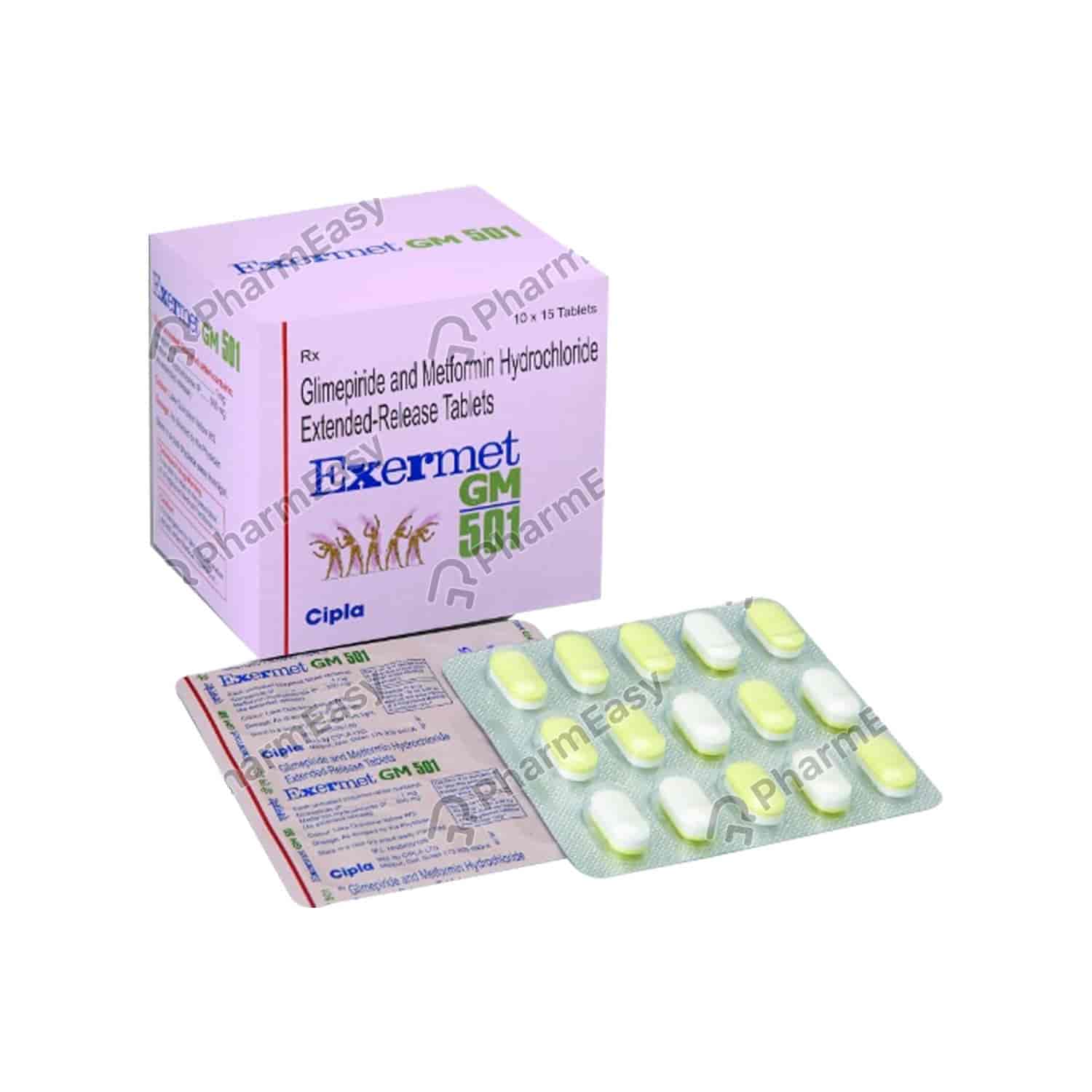 Exermet Gm 501mg Tab 15`S - Uses, Side Effects, Dosage, Composition ...