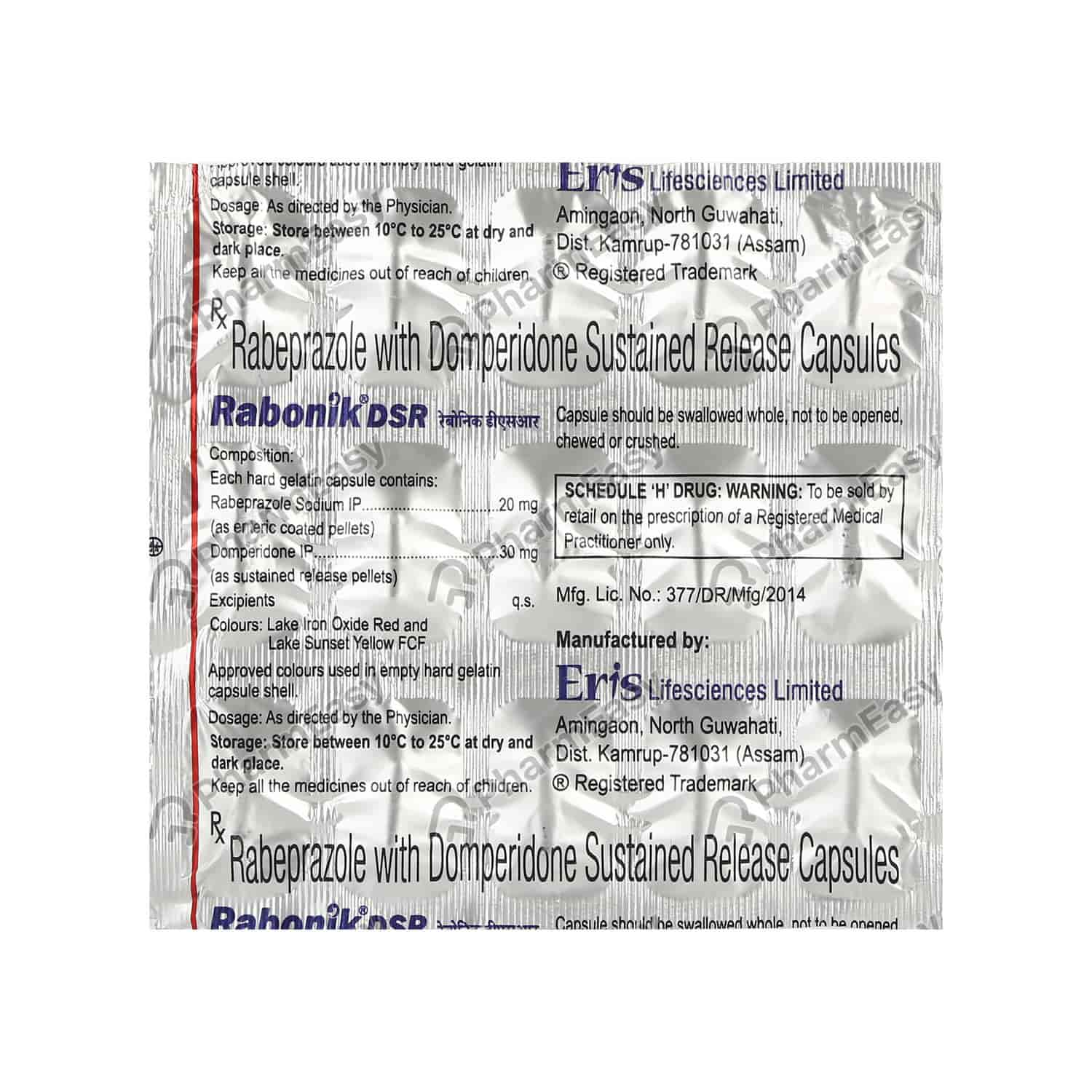 Rabonik Dsr 20mg Cap 15`S - Uses, Side Effects, Dosage, Composition ...