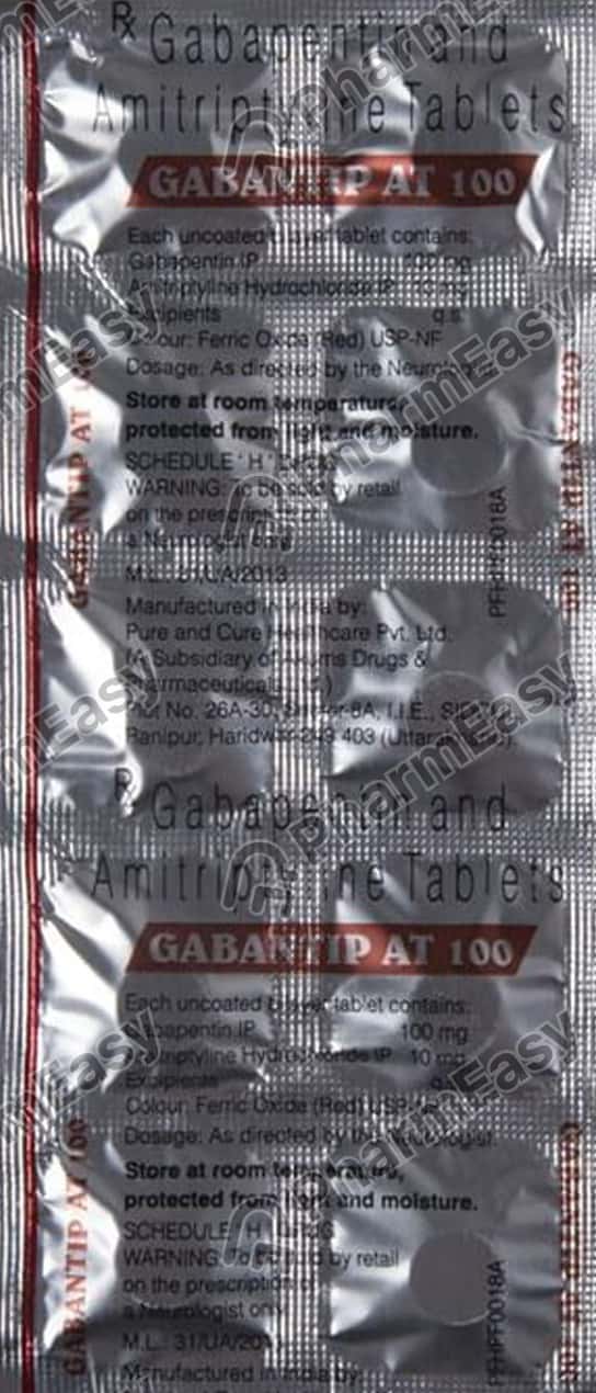 Gabantip At 100 Strip Of 10 Tablets: Uses, Side Effects, Price & Dosage ...