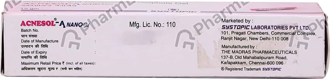 Acnesol A Nano Gel: Uses, Side Effects, Price & Dosage | PharmEasy