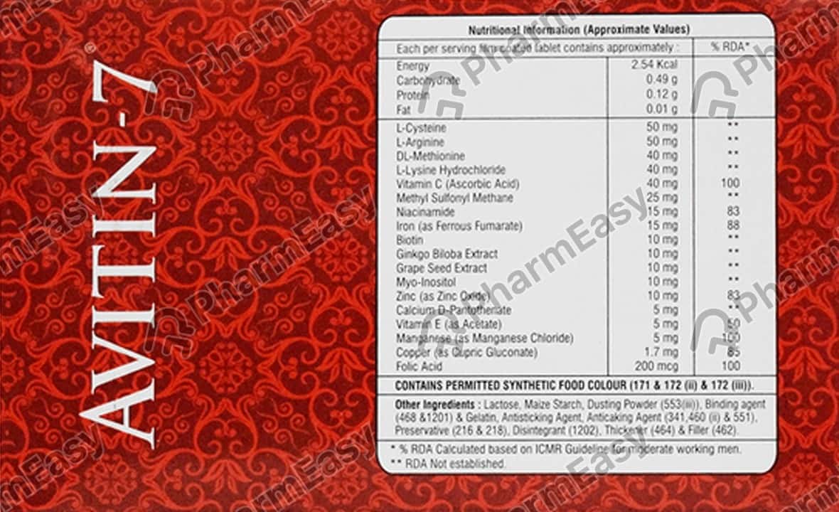 Buy Avitin 7 Strip Of 10 Tablets Online at Flat 15% OFF | PharmEasy