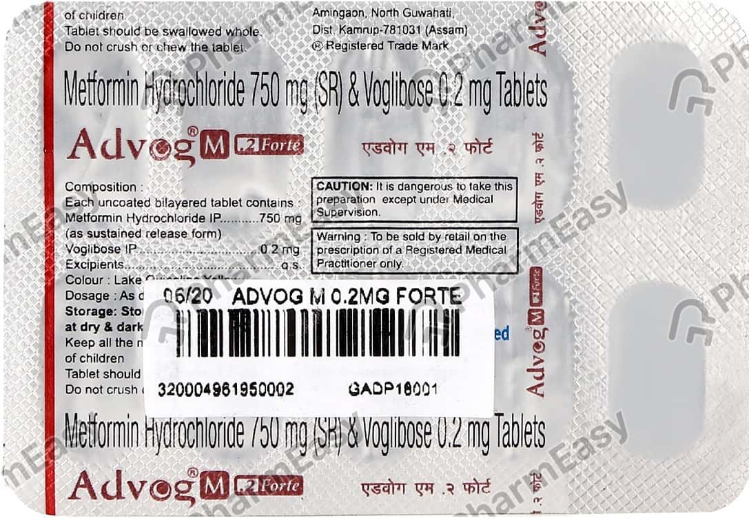 Advog M 0.2mg Forte Tablets: Uses, Side Effects, Price & Dosage | PharmEasy